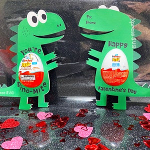Dinosaur Valentines Day Cards SVG Dino SVG Print & Cut Cricut Kinder ...