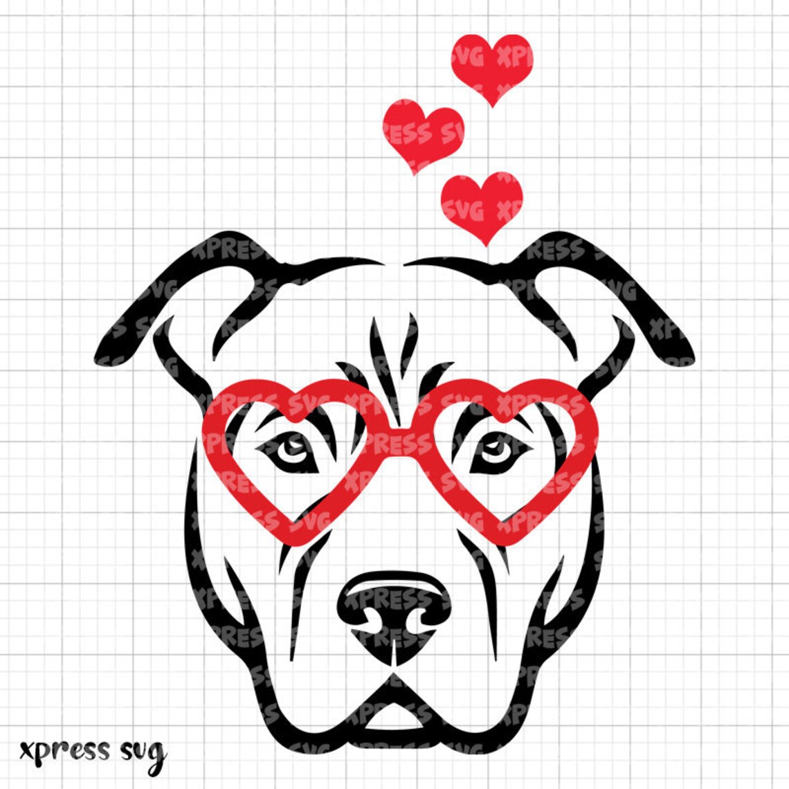 Pitbull Pit Bull Love Valentine SVG File PNG Valentine's Day Love Heart ...