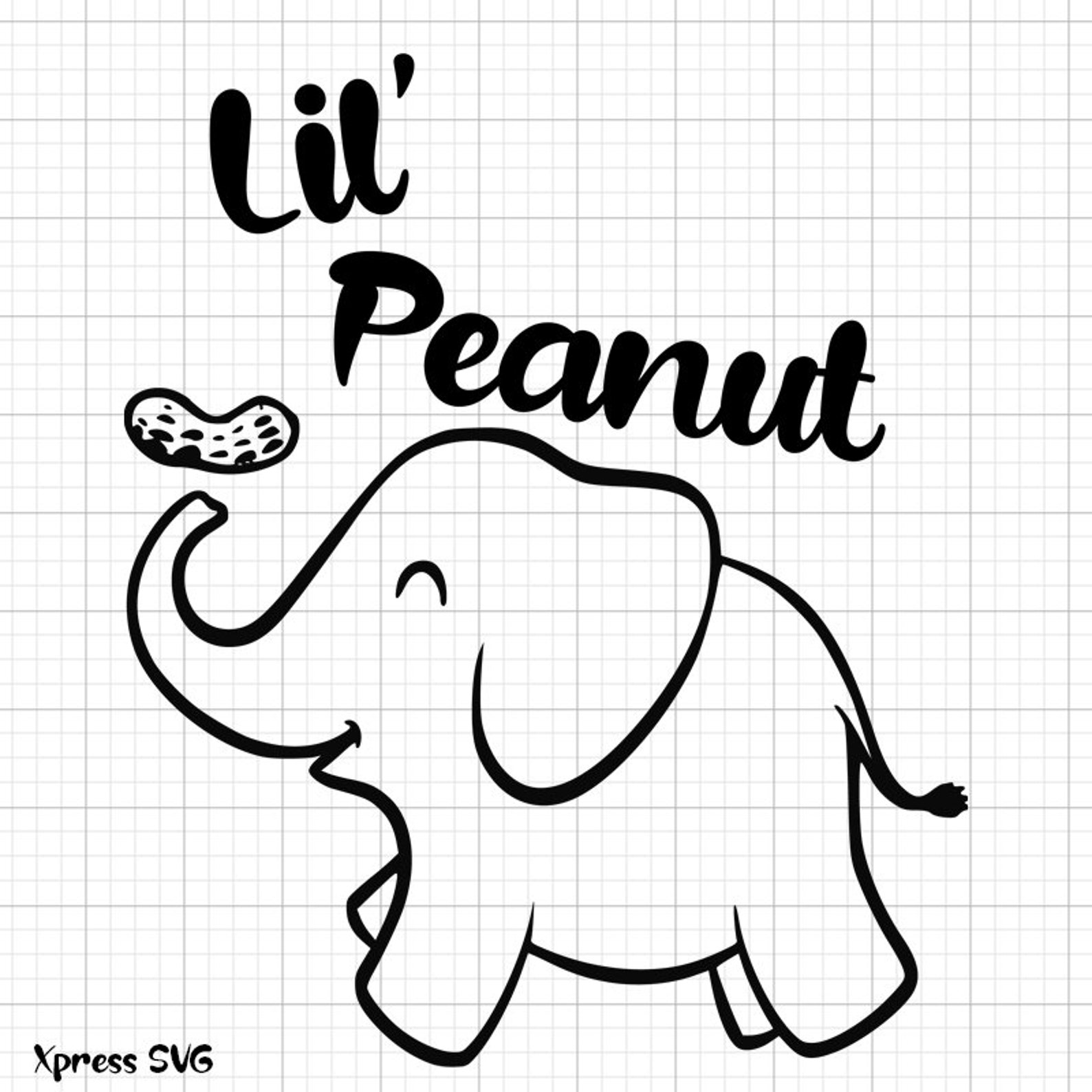 Elephant Lil' Peanut SVG Vinyl Cut File Digital Download | Etsy