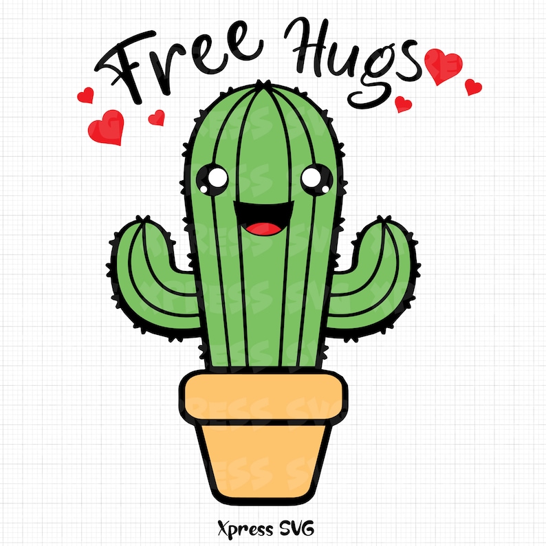 Free Hugs Cactus SVG, Valentine's Day Cut File - Etsy