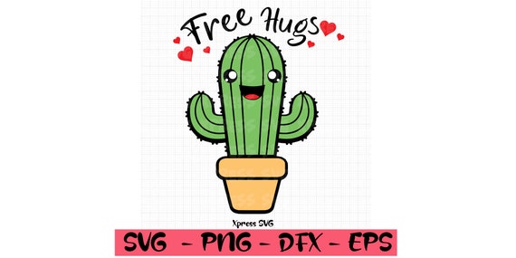 Cactus SVG Free Hugs Cactus Valentine Cactus Tshirt | Etsy