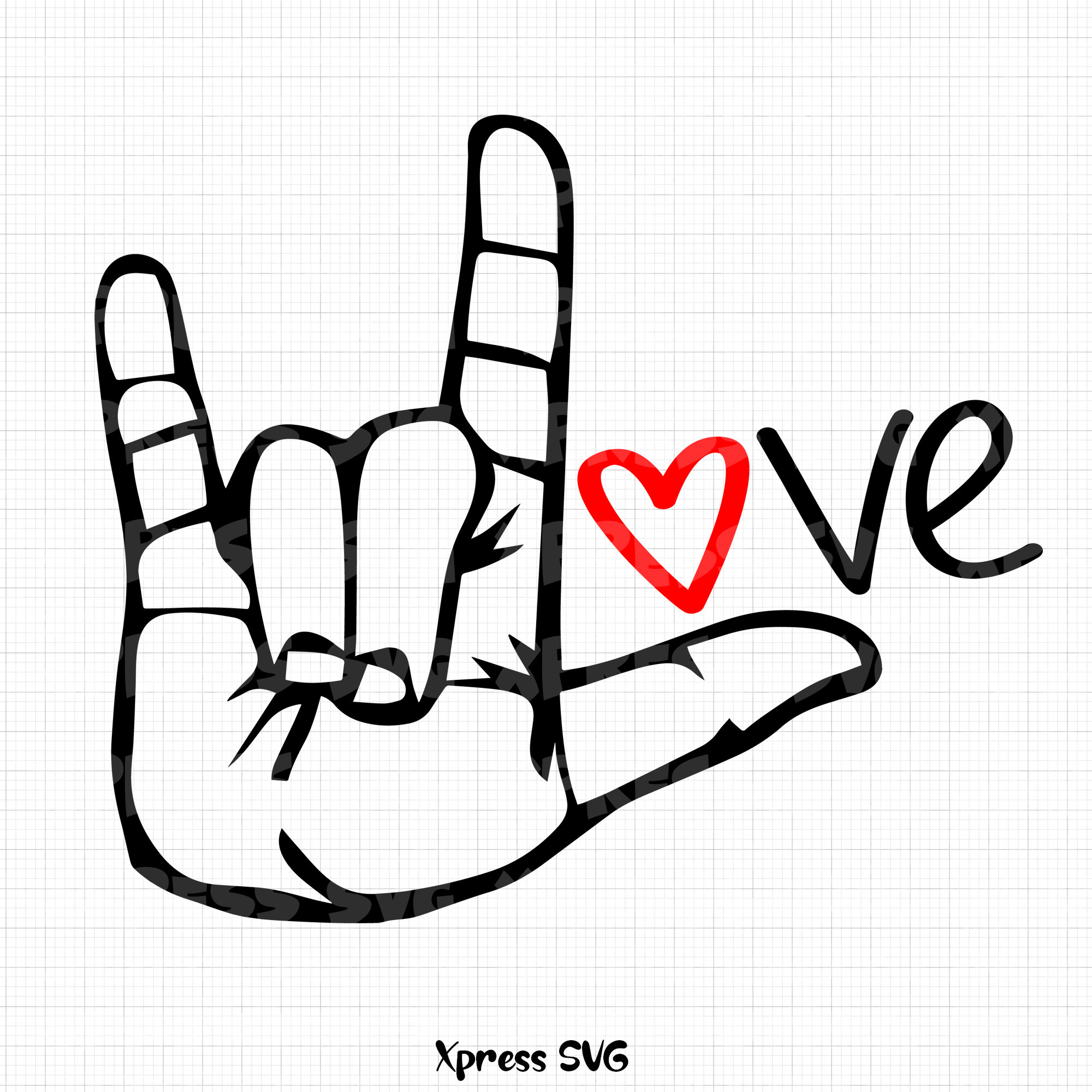 I Love You Hand Sign Language ASL Love Valentine's Day | Etsy