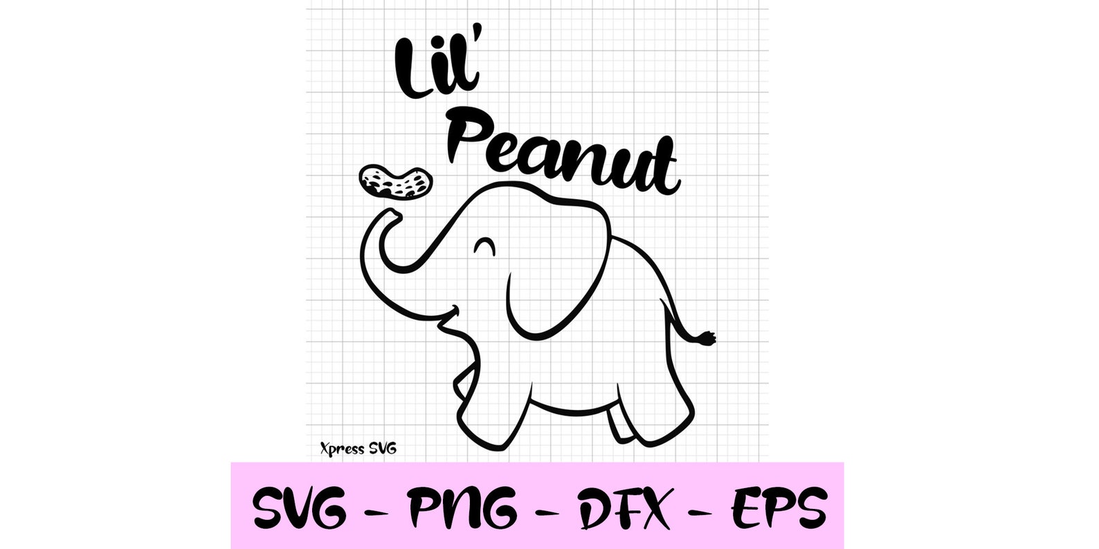 Elephant Lil' Peanut SVG Vinyl Cut File Digital Download | Etsy