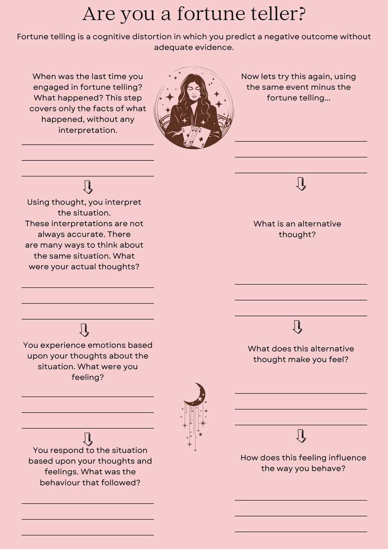 Therapy Tools Cognitive Distortions Psychology Tools CBT Exercise for ...