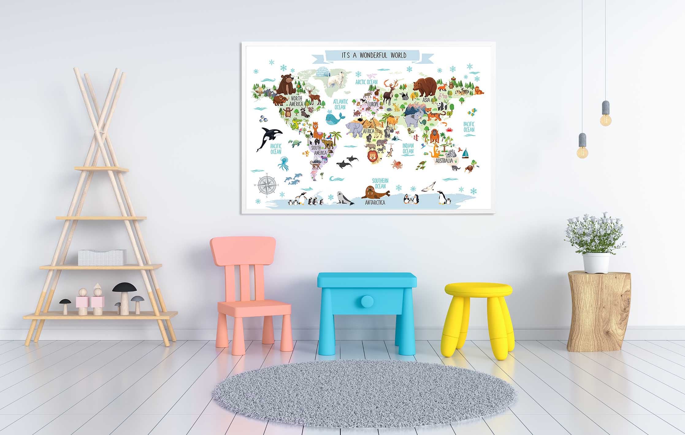 World Animal Map - Instant Download - Unique Toddler Prints- Nursery ...