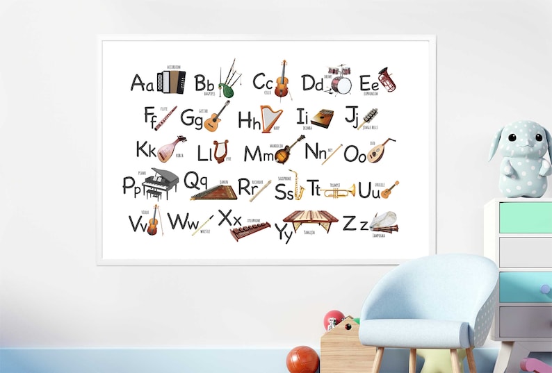 Musical Instruments Alphabet - Printable Alphabet - Instruments Alphabet-musical Instruments ...