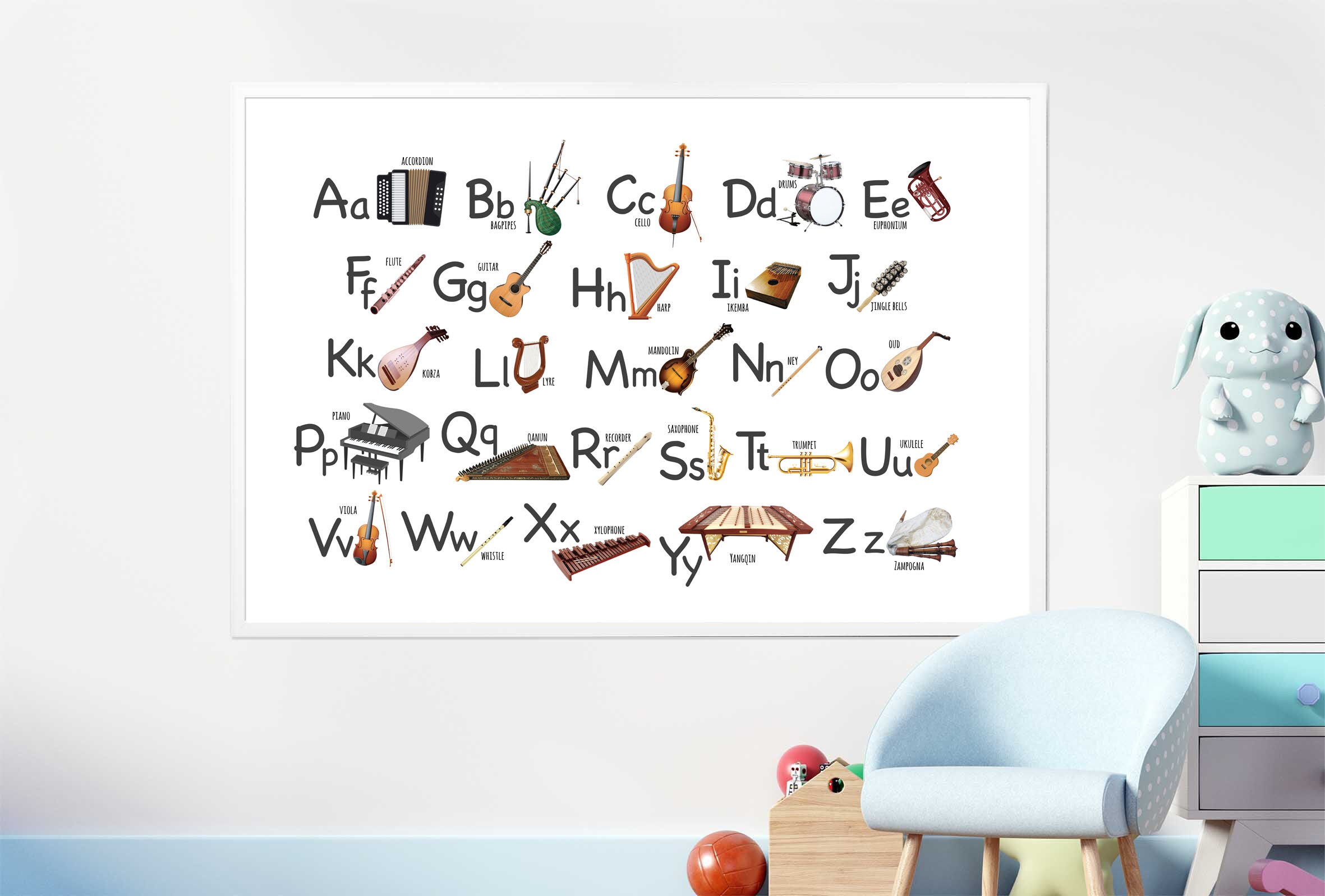 Musical Instruments Alphabet - Printable Alphabet - Instruments ...