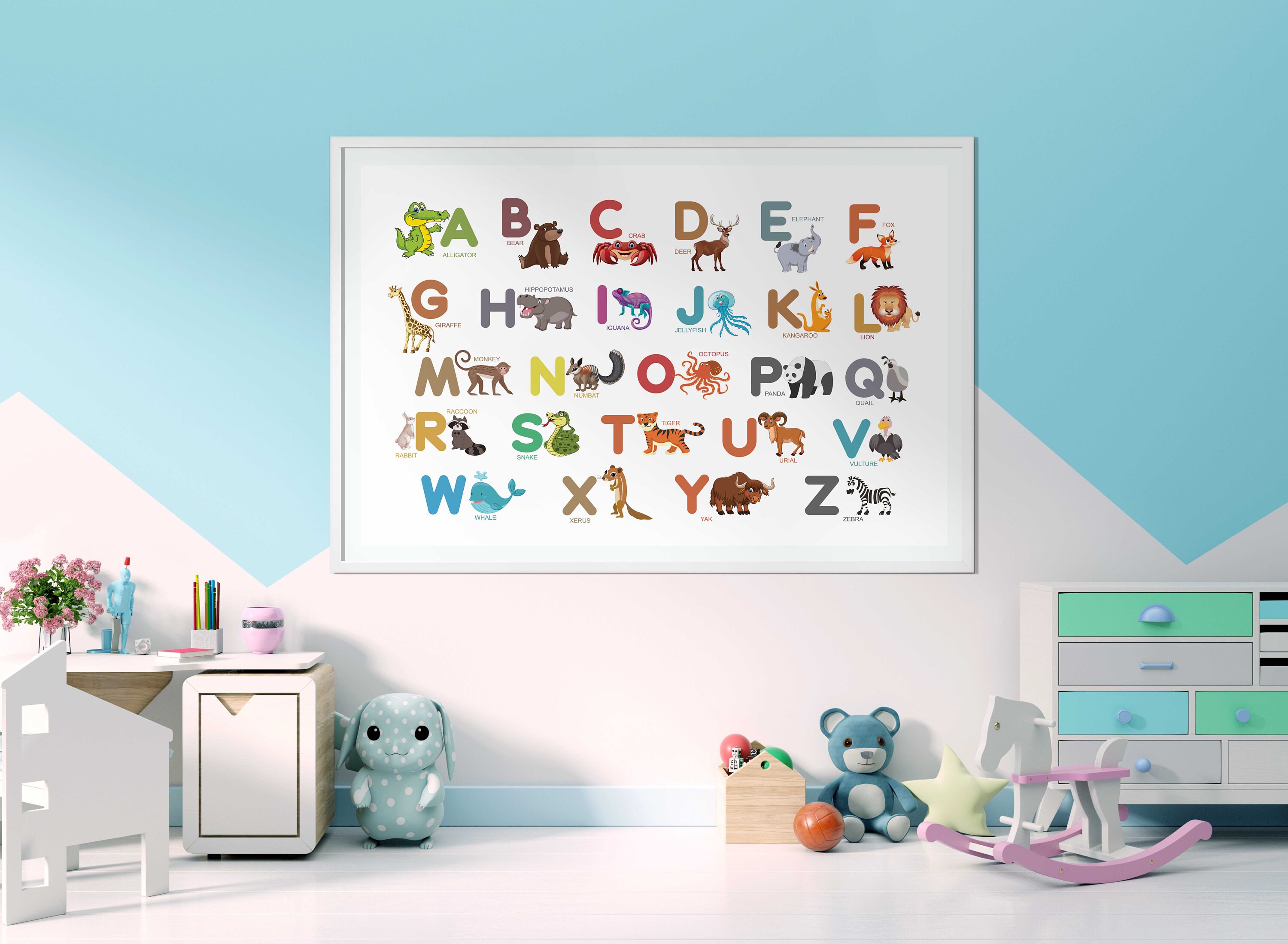 Animal Alphabet Wall Decor - Unique Toddler Toys- Nursery Alphabet ...