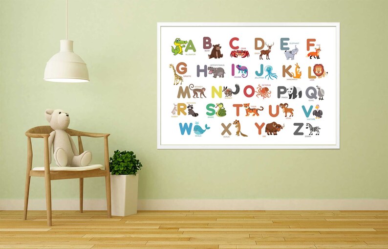 Animal Alphabet Wall Decor - Unique Toddler Toys- Nursery Alphabet ...