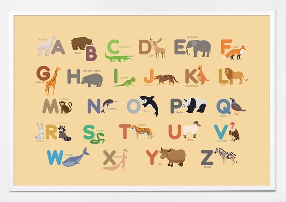 Animal Alphabet Digital Download Unique Toddler Toys | Etsy