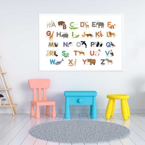 Animal Alphabet Wall Print - Instant Digital Download - Unique Toddler ...