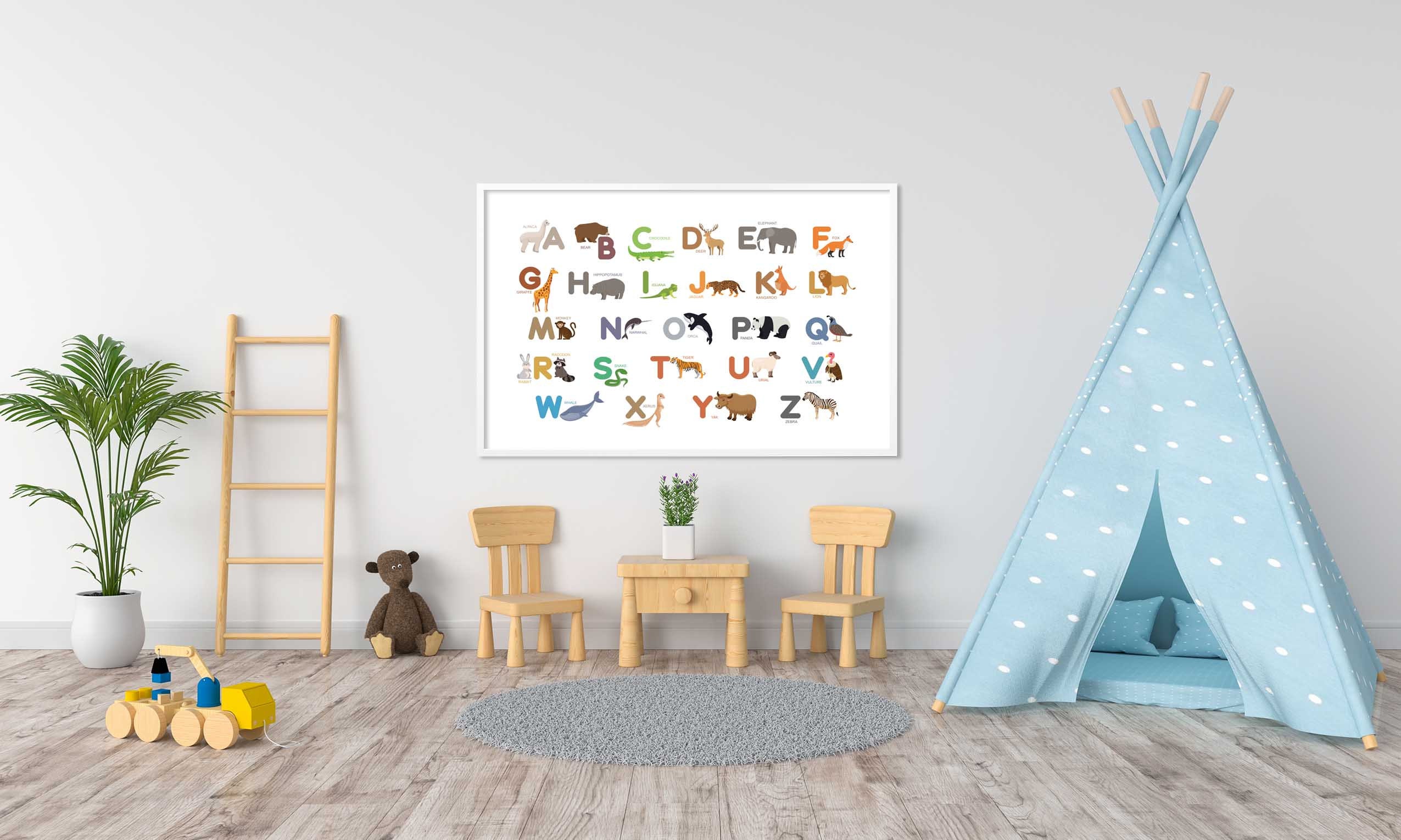 Animal Alphabet Wall Print - Instant Digital Download - Unique Toddler ...