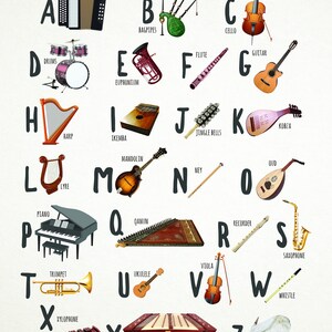 Musical Instruments Alphabet - Printable Alphabet - Instruments ...