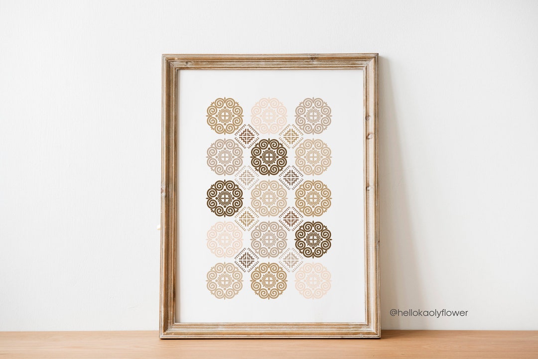 Minimal Hmong Art Print - Hmong Pattern Motif Elephant Foot - Etsy
