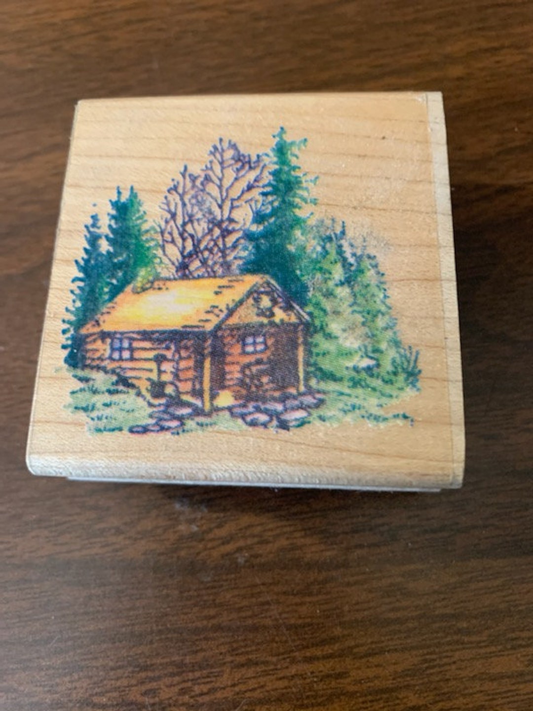 Rubber Stamp Rustic Cabin by Stampendous Used 2.25 X 2. P1 - Etsy