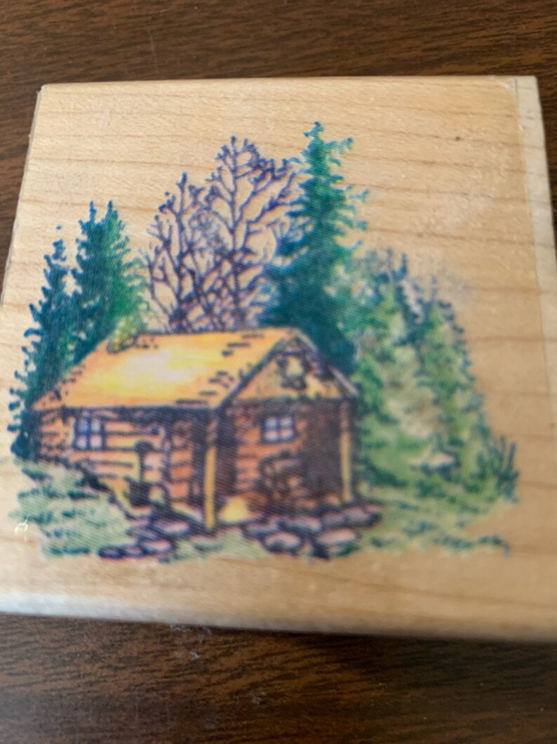 Rubber Stamp Rustic Cabin by Stampendous Used 2.25 X 2. P1 - Etsy