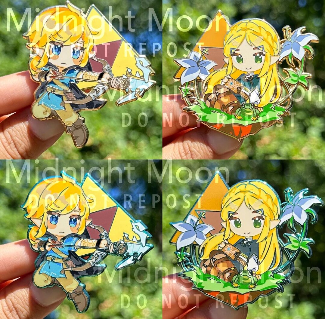 Botw Link and Zelda Chibi SET Enamel Pin - Etsy