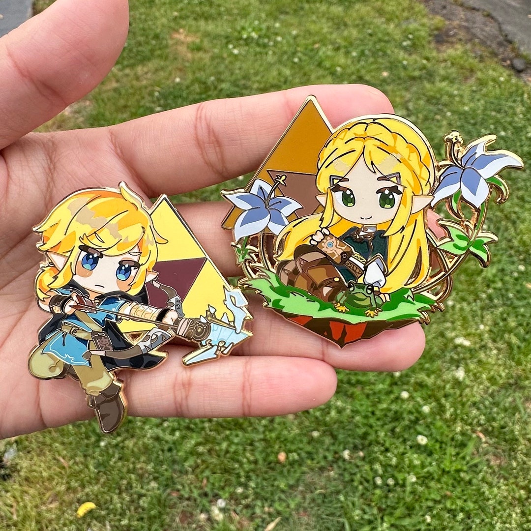 Botw Link and Zelda Chibi SET Enamel Pin - Etsy