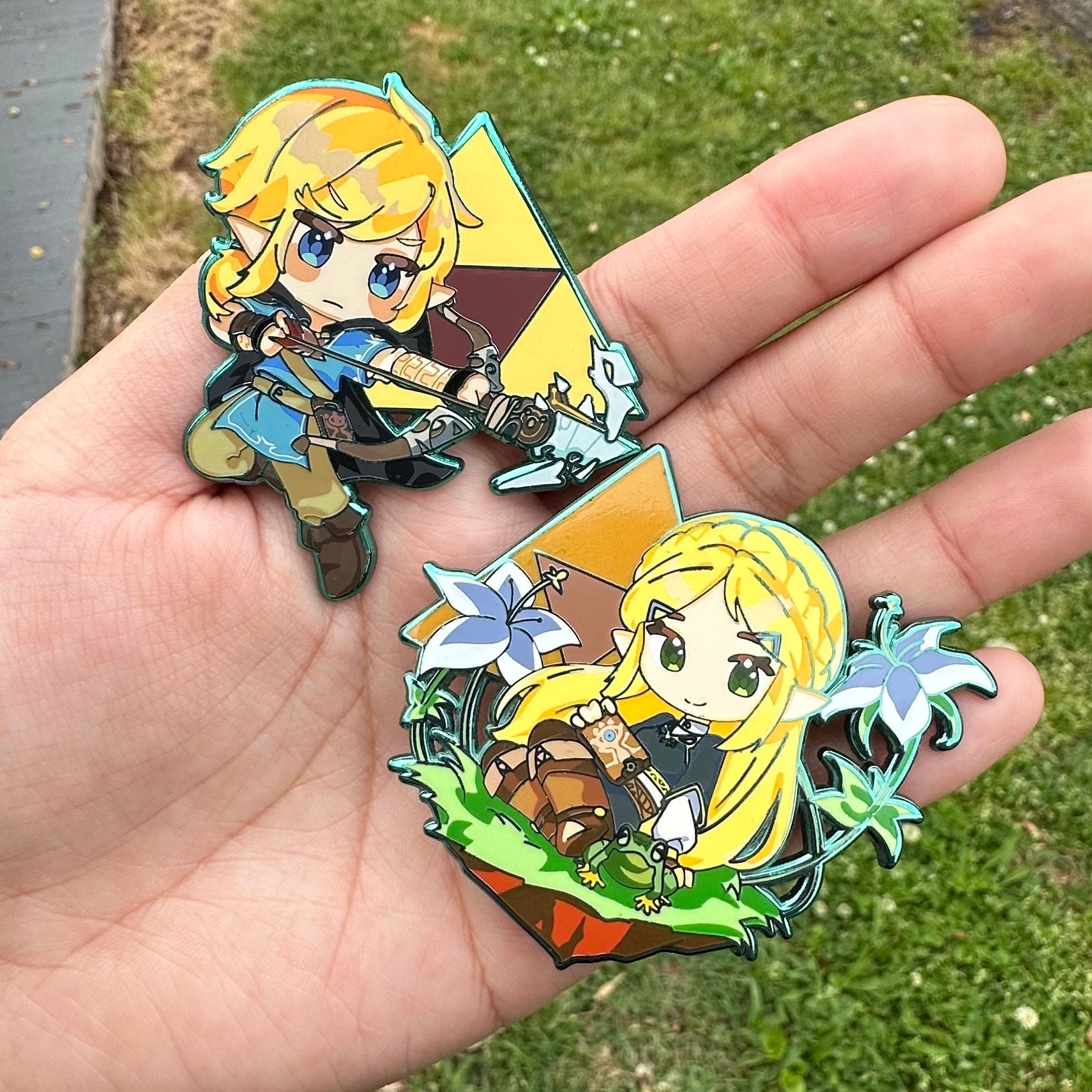 Botw Link and Zelda Chibi SET Enamel Pin - Etsy