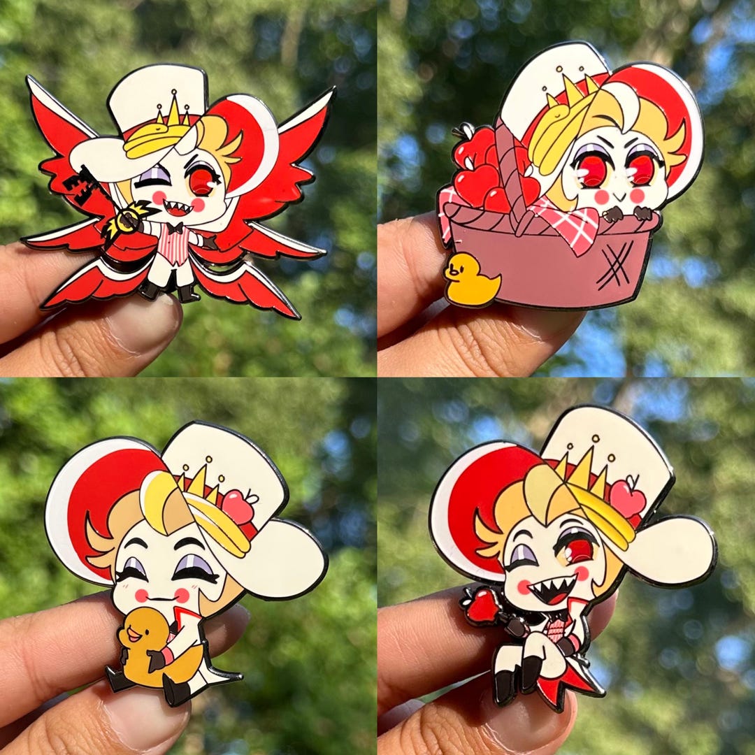 Lucifer Hazbin Hotel Chibi Enamel Pins • - Etsy