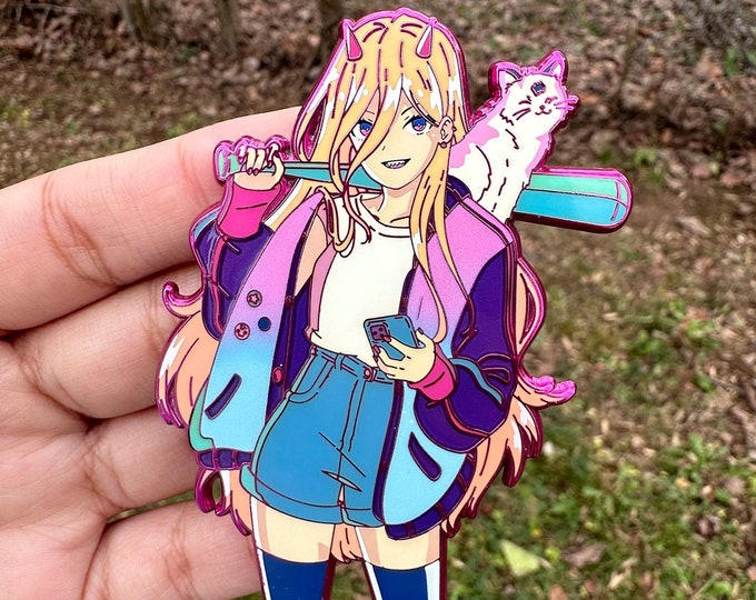 Power and Meowy Csm Chainsaw Man Enamel Pin - Etsy