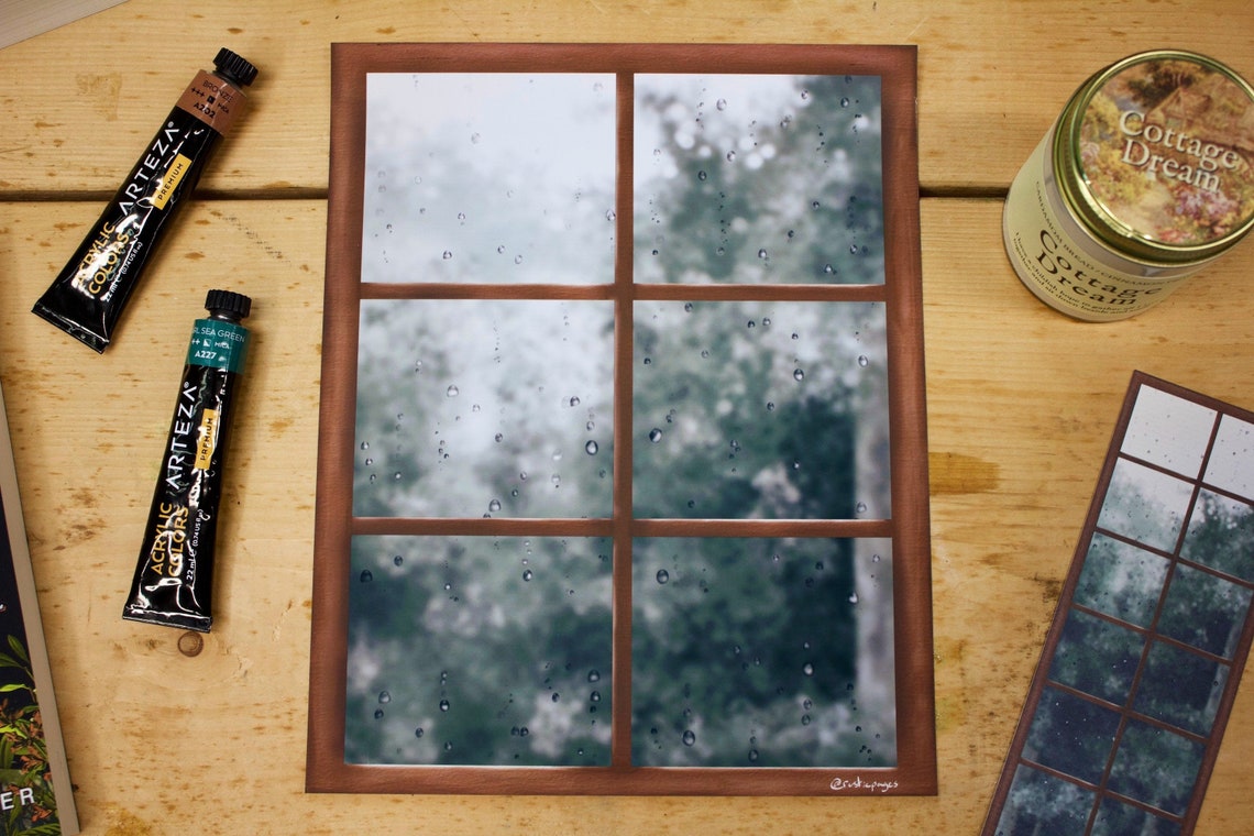 Rainy Summer Window Print | Etsy