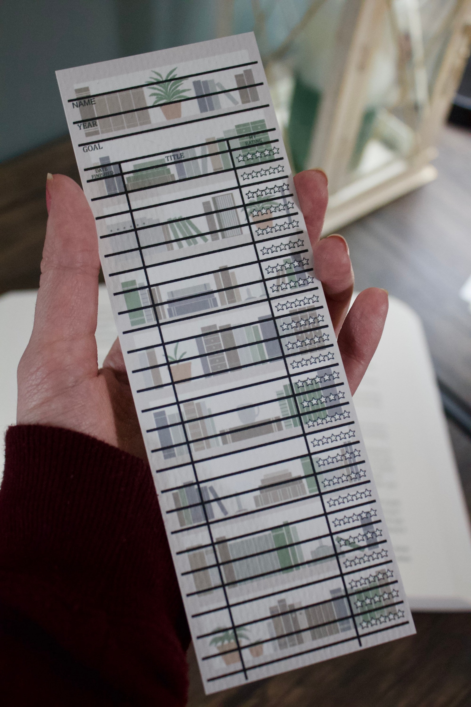 Reading Goal Tracker Bookmark starred - Etsy