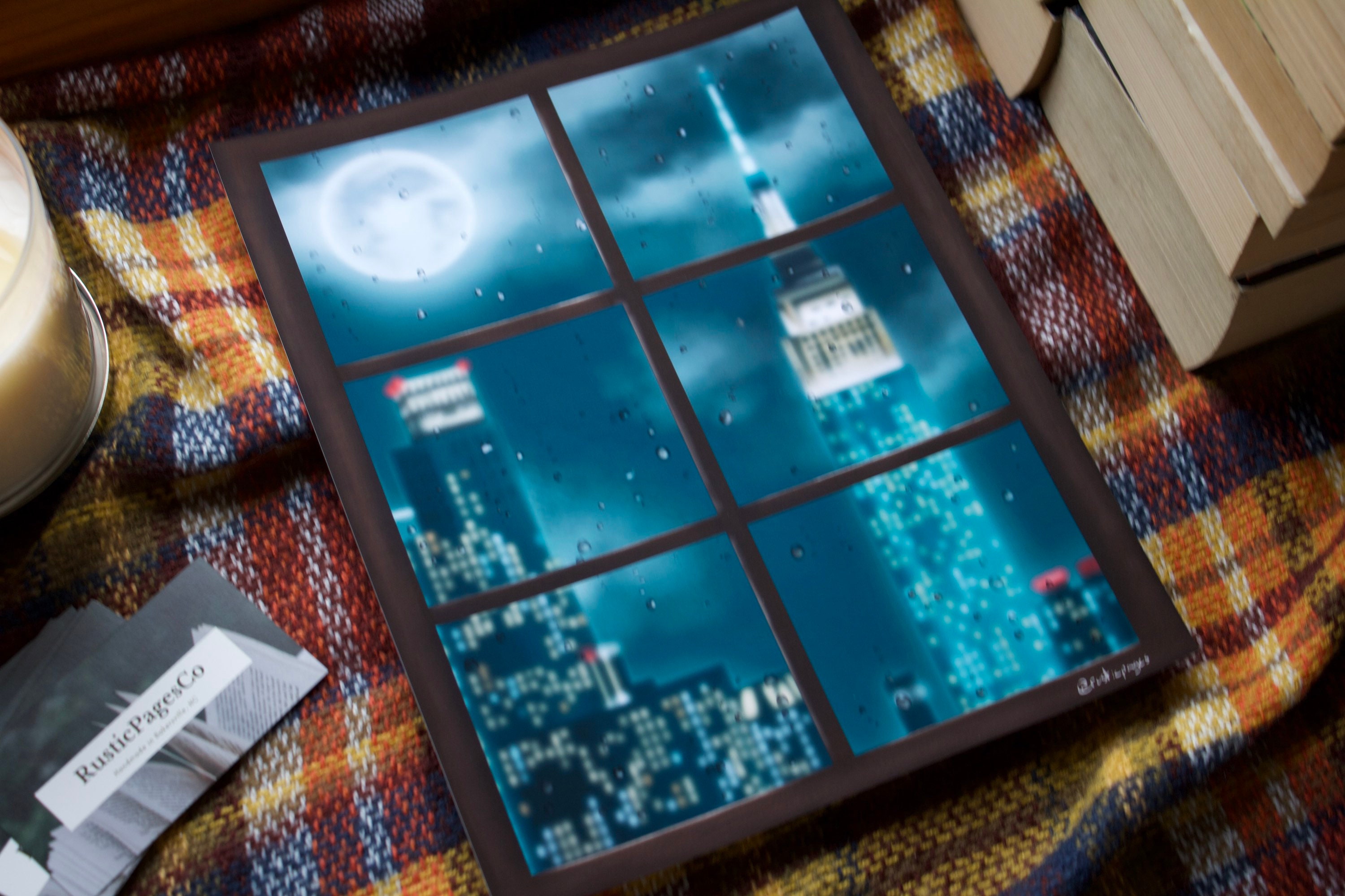 New York Skyline Rainy Window Print - Etsy