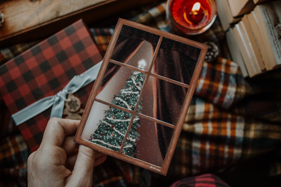 Christmas Card | Holiday Window Blank Greeting Card Set | Envelopes ...