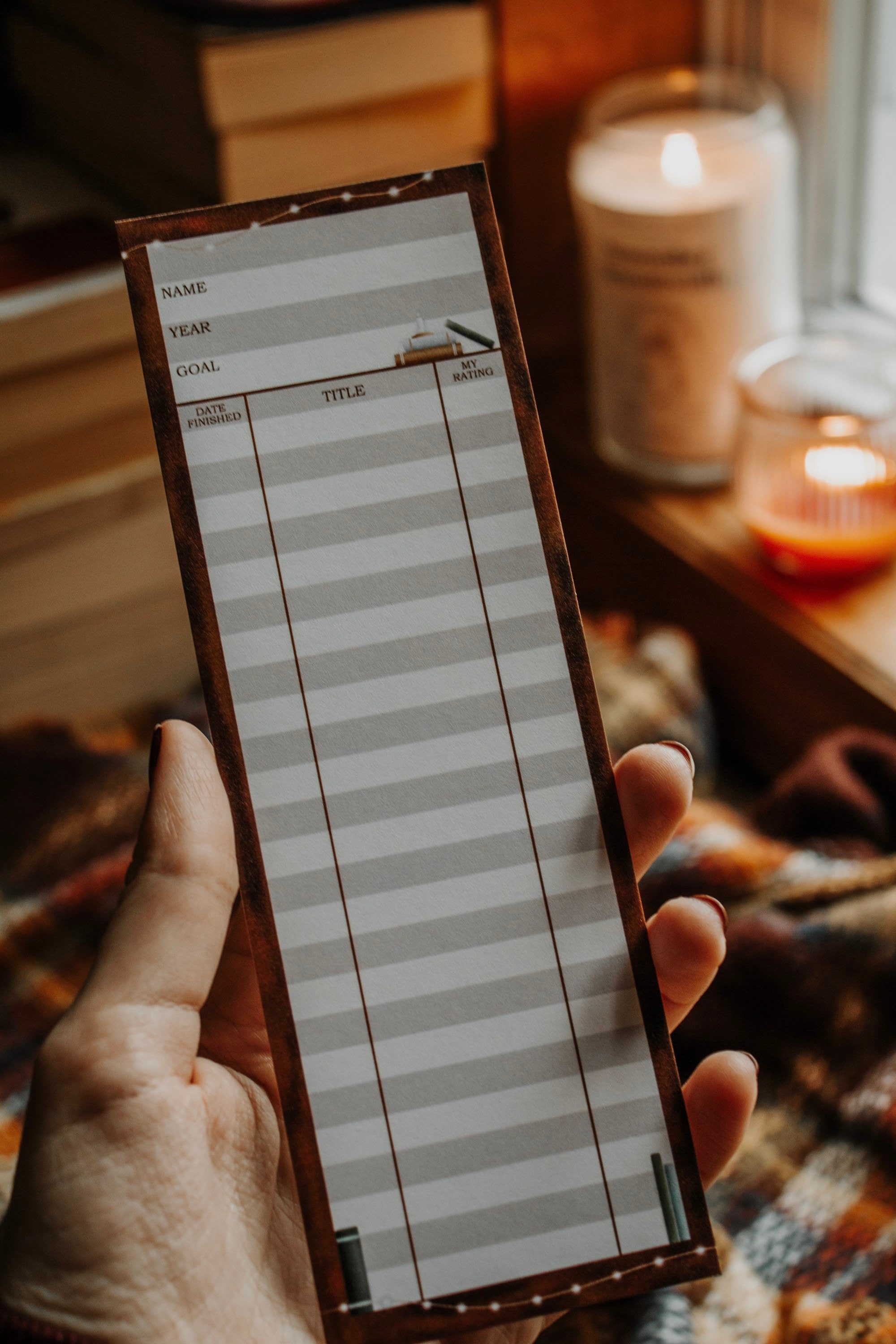 Yearly Reading Goal Tracker Book Log Bookmark - Etsy