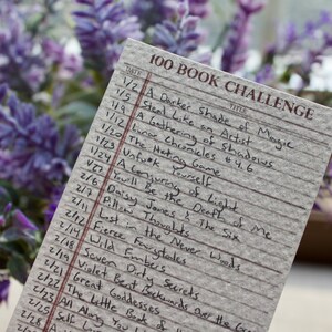 100 Book Challenge Library Card | Reading Log Tracker Bookmark - Etsy