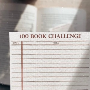100 Book Challenge Library Card | Reading Log Tracker Bookmark - Etsy