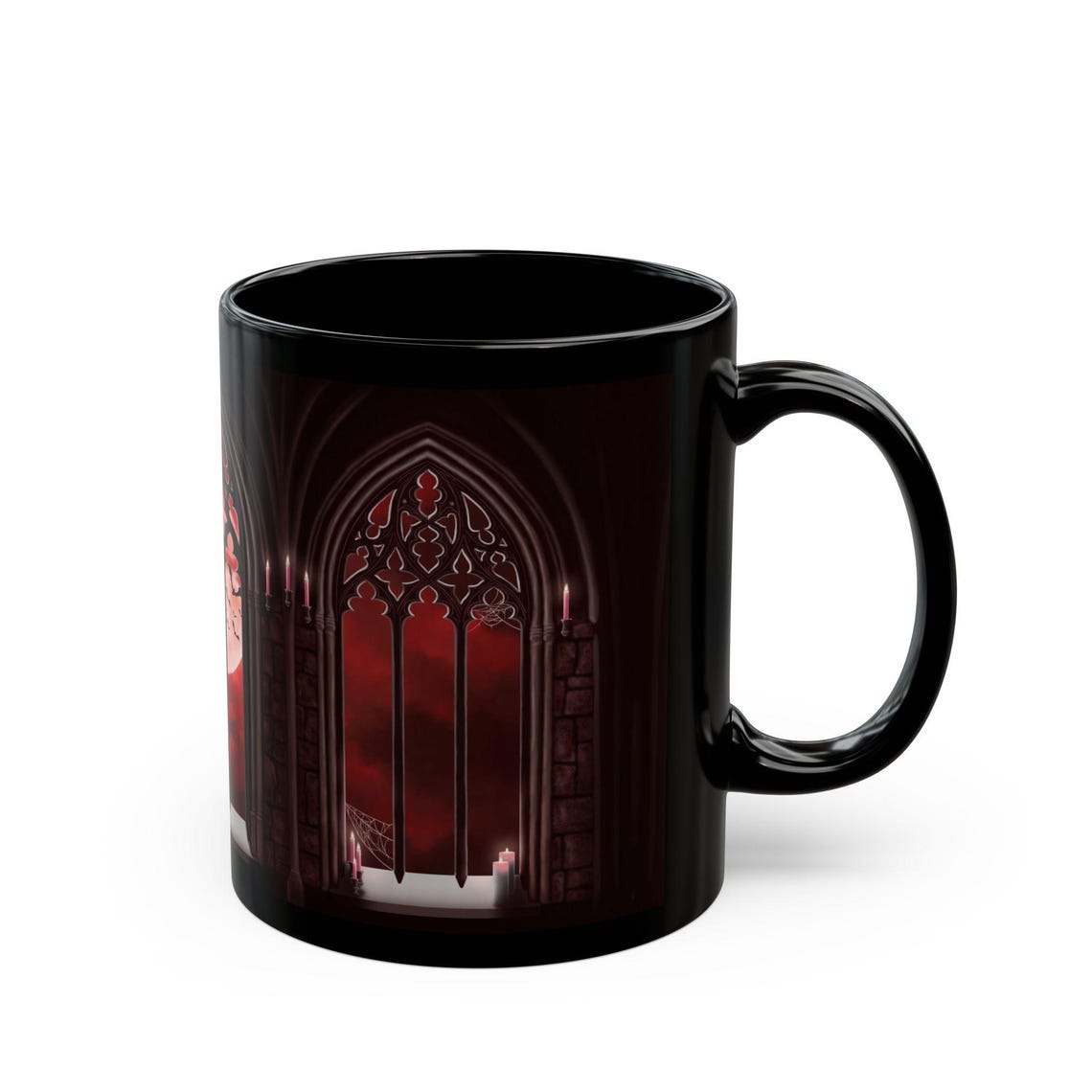 Cathedral Vampire Castle | Blood Moon Seasonal Black Mug (11oz) - Etsy