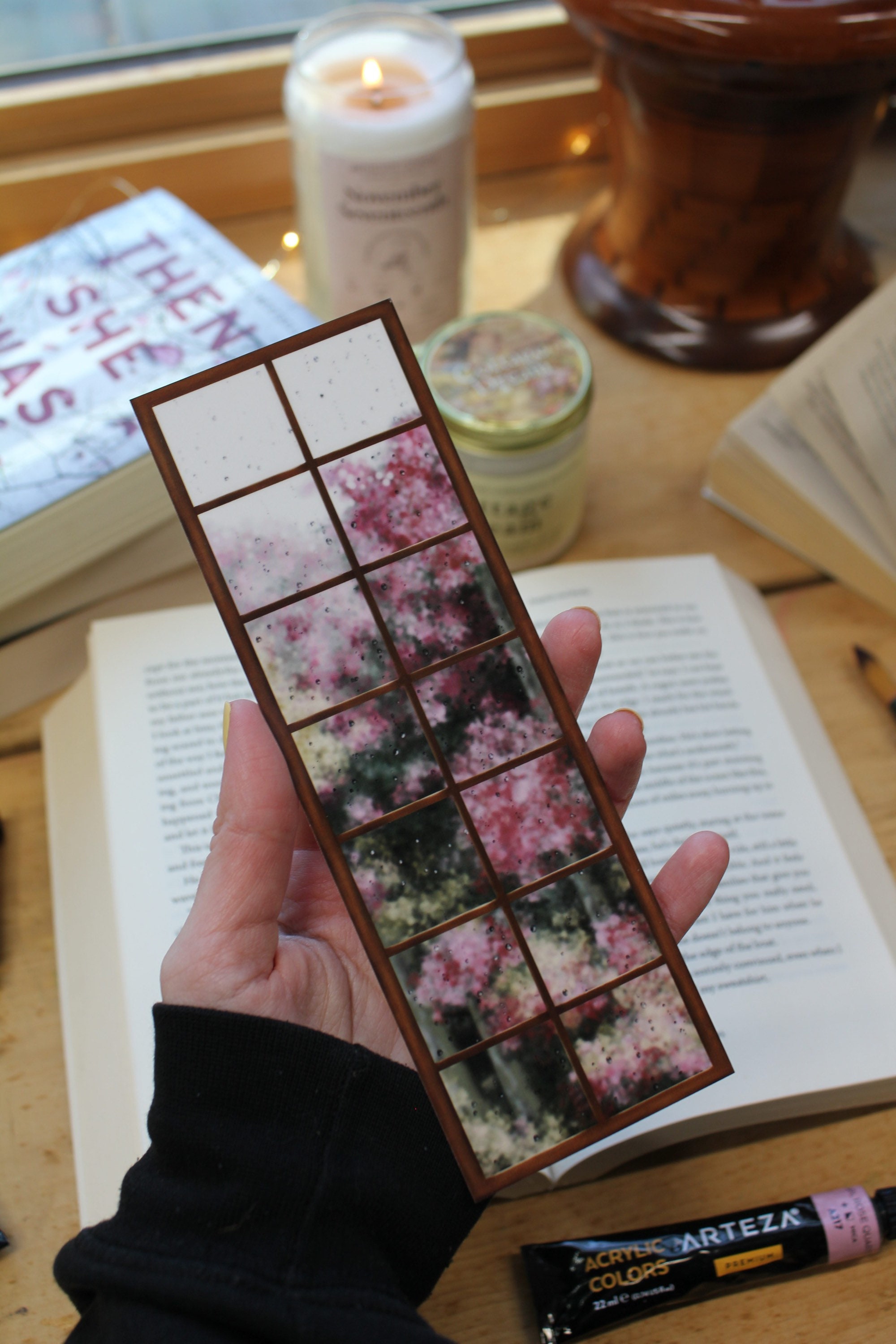 Rainy Spring Window Bookmark - Etsy