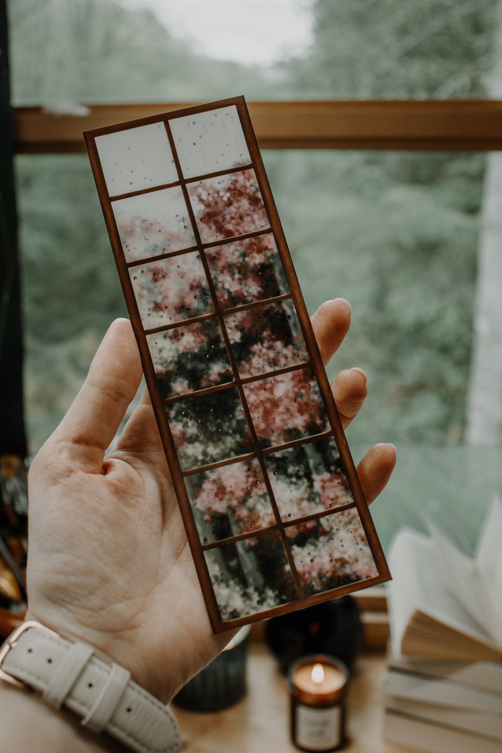 Rainy Spring Window Bookmark - Etsy
