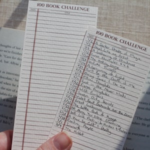100 Book Challenge Library Card | Reading Log Tracker Bookmark - Etsy