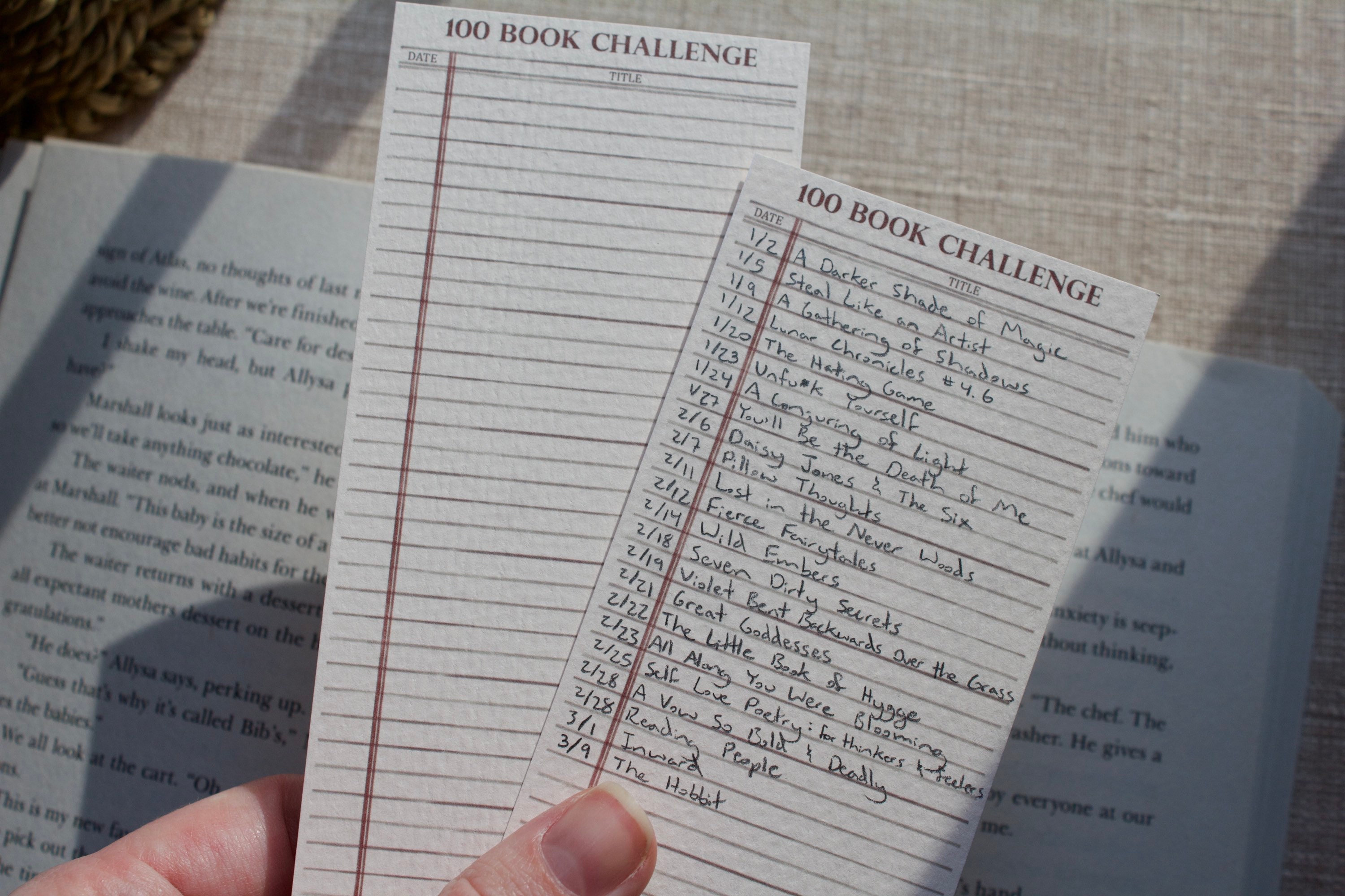 100 Book Challenge Library Card Reading Log Tracker Bookmark - Etsy