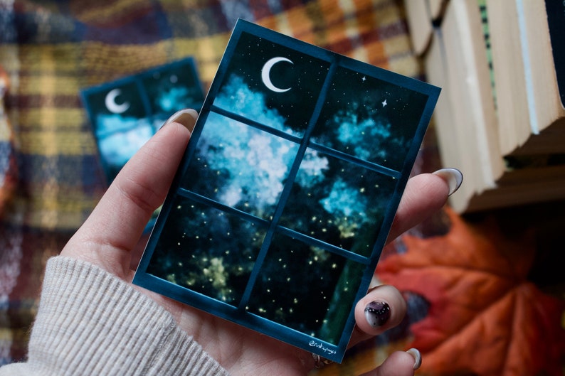 Night Sky & Fireflies | Celestial Window Sticker - Etsy