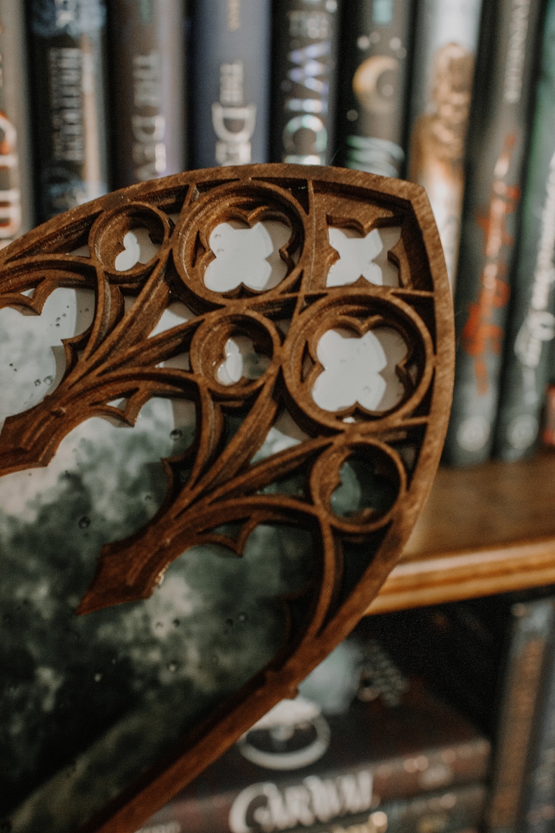 Rainy Summer Cathedral Window Bookshelf Decor | Book Nook - Etsy