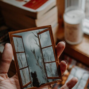 Cottage Cat Snowy Window Sticker - Etsy