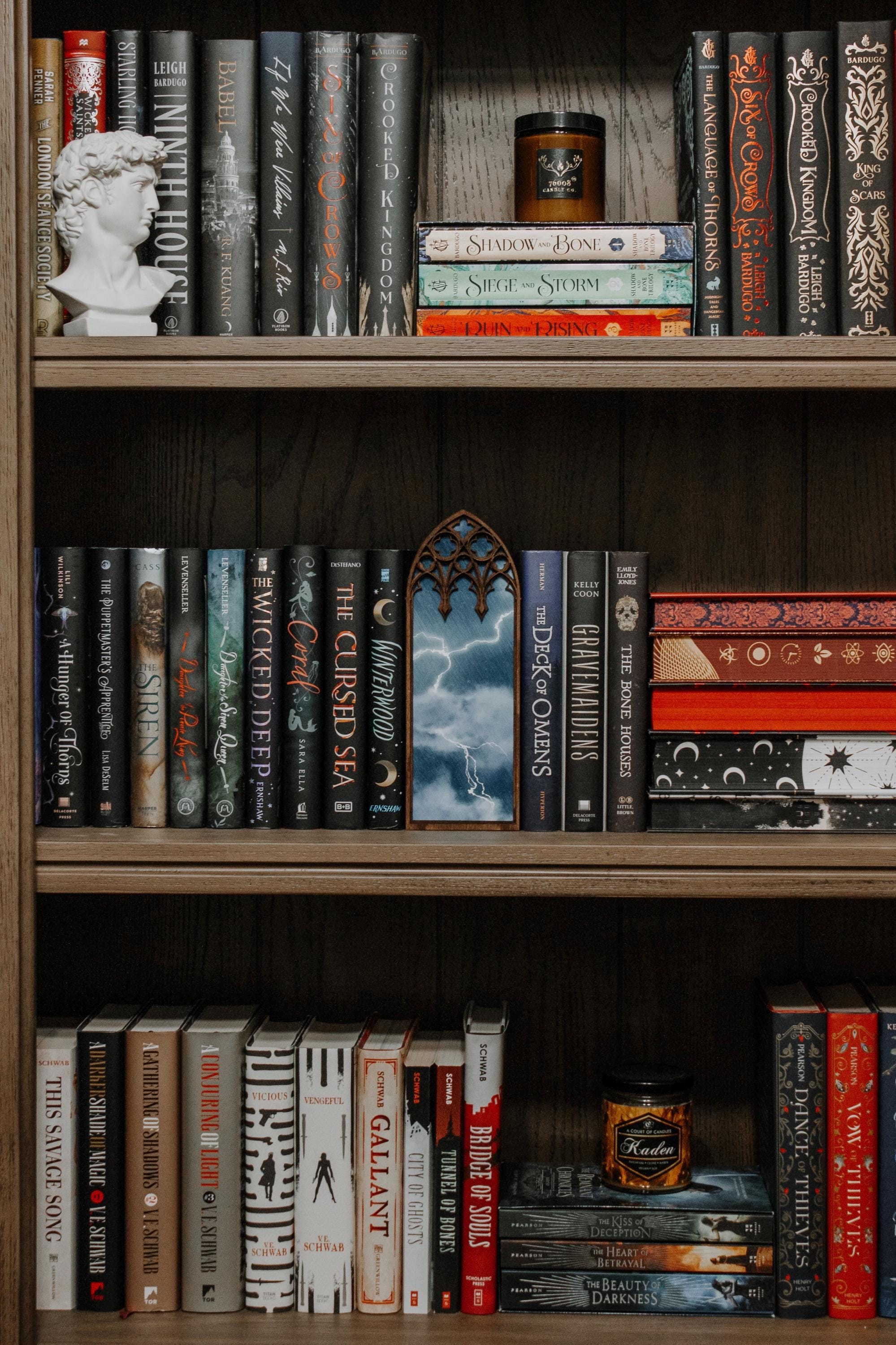 Thunderstorm Cathedral Window Bookshelf Decor | Book Nook - Etsy