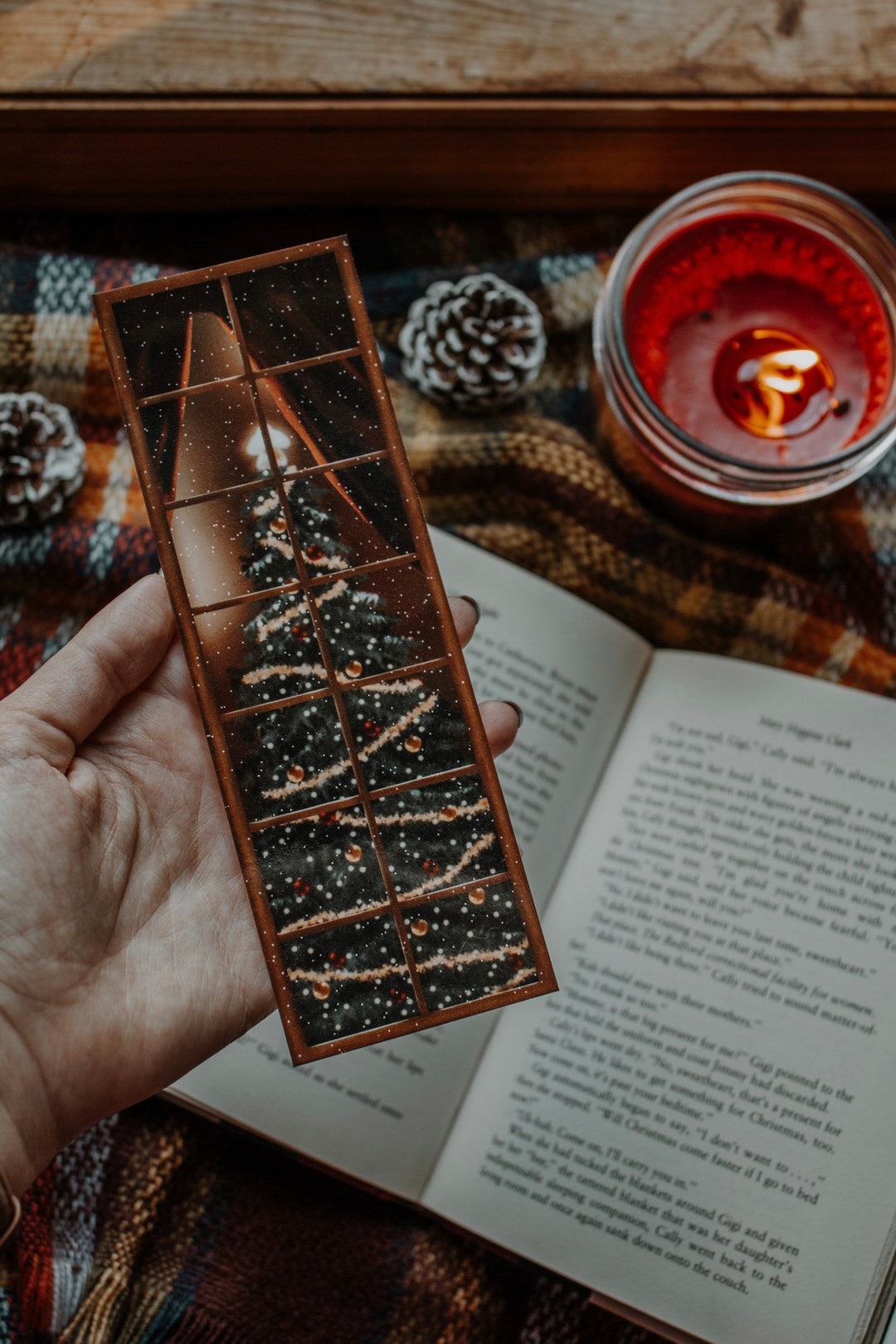 Christmas Tree Holiday Window Bookmark - Etsy