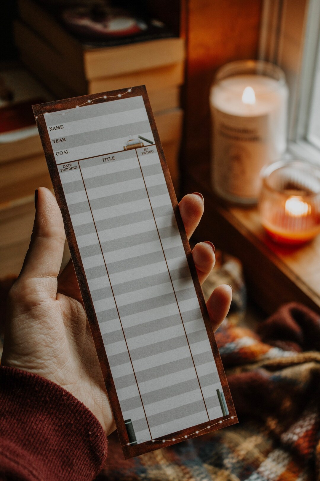 Yearly Reading Goal Tracker | Book Log Bookmark - Etsy