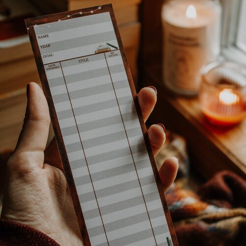 Yearly Reading Goal Tracker Book Log Bookmark - Etsy