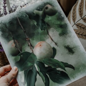 Green Apple Tree Print - Etsy