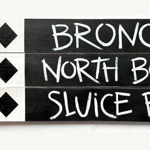 CUSTOM SKI TRAIL Sign Black Diamond Difficult Run, Ski Mountain Wood ...