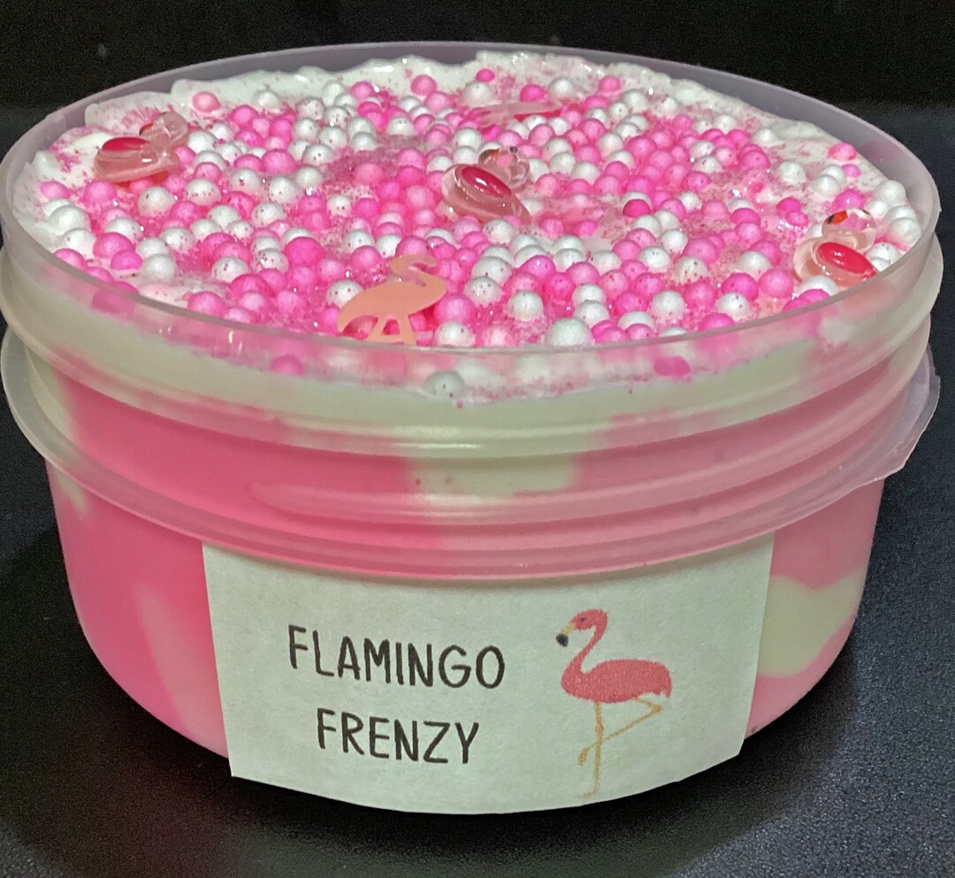 Flamingo Frenzy a Tricoloured Butter Slime With a Topping of Mini White ...