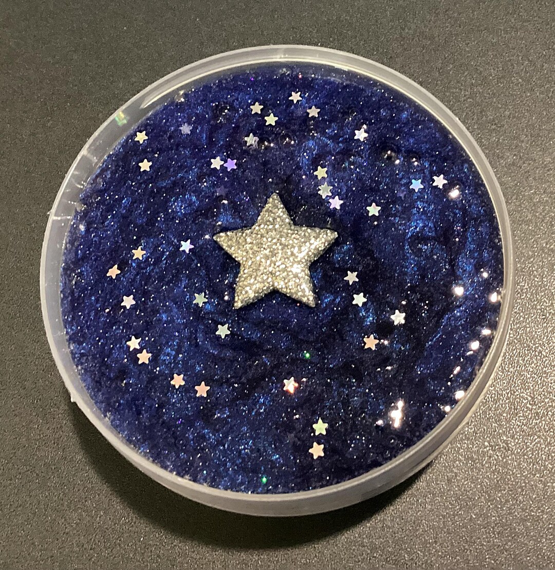 Starry Night Slime - Midnight Blue, Holo Stars & Glitter Star Charm ...