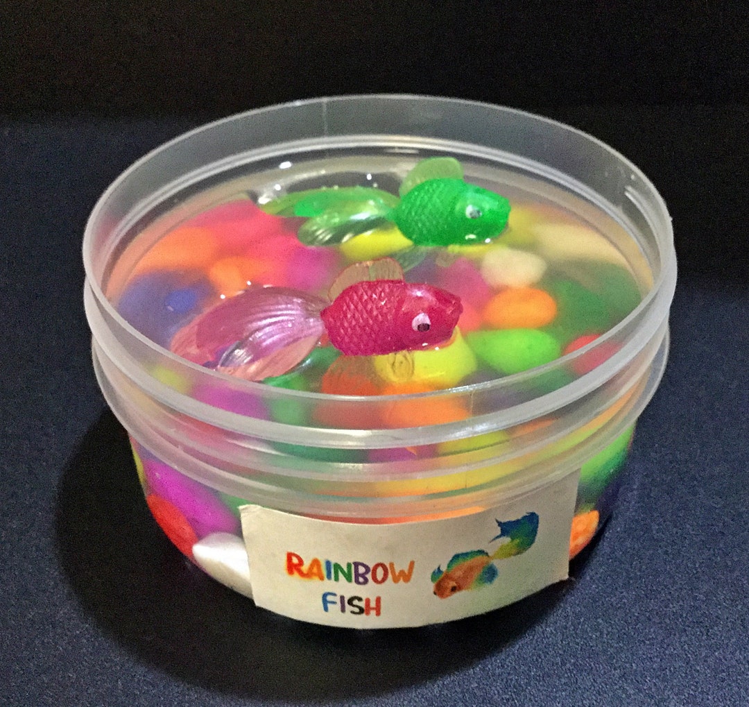 Rainbow Fish Clear slime with multicolored pebbles. Comes - Etsy France