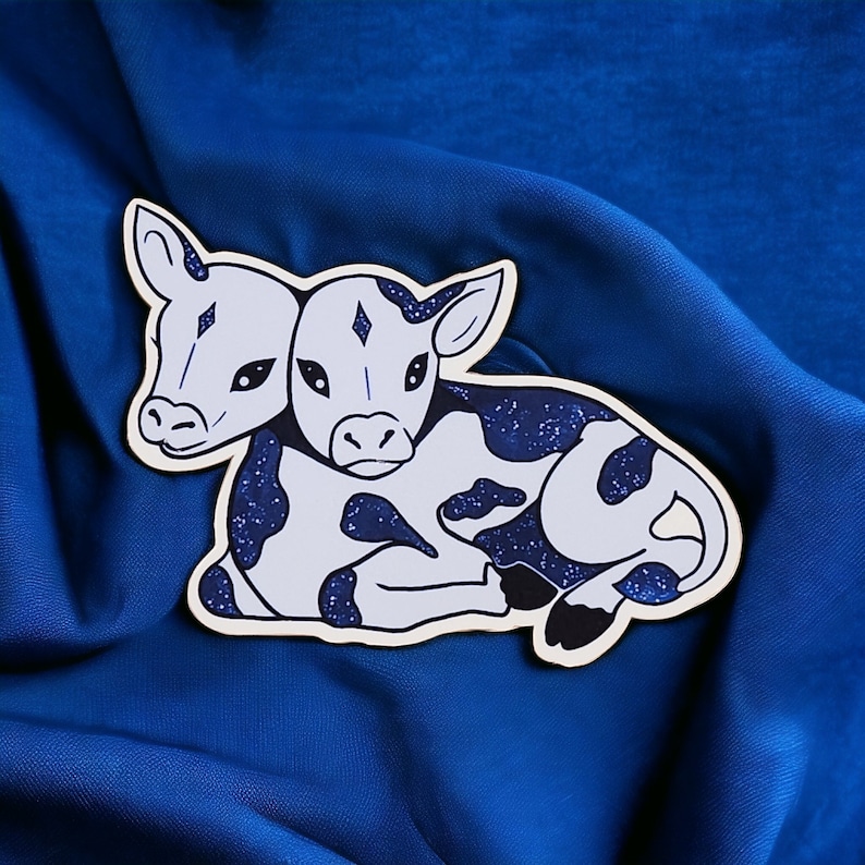 Starry Two-headed Calf Sticker - Etsy